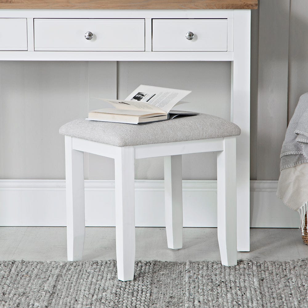EA Bedroom White - Stool – Agile Imports