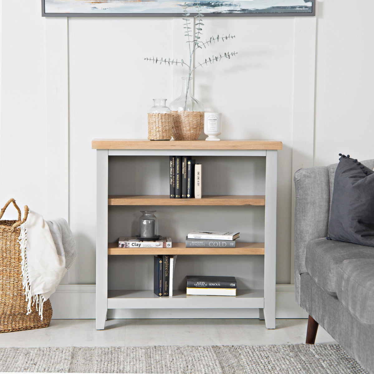 EA Dining Grey - Small wide bookcase – Agile Imports