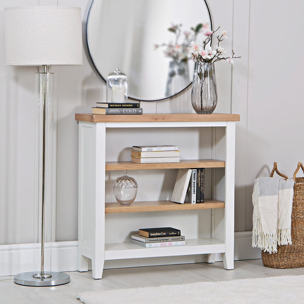 EA Dining White - Small wide bookcase – Agile Imports